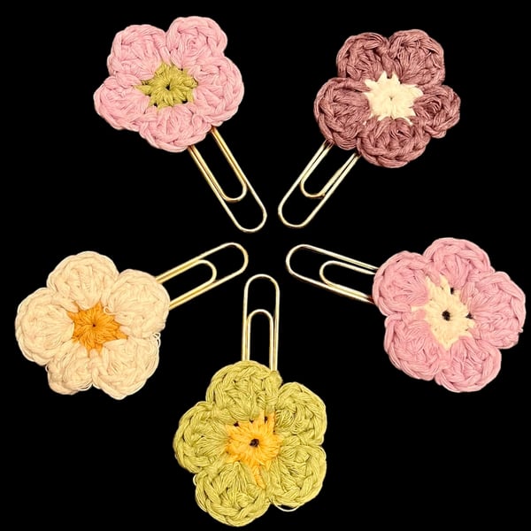 Planner Clips, Bookmark, Flower Paperclips, Pap... - Folksy