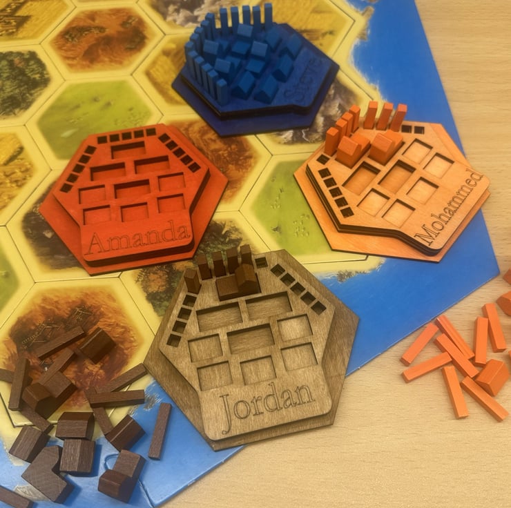 Catan Player Piece Holder – Handmade Wooden Org... - Folksy