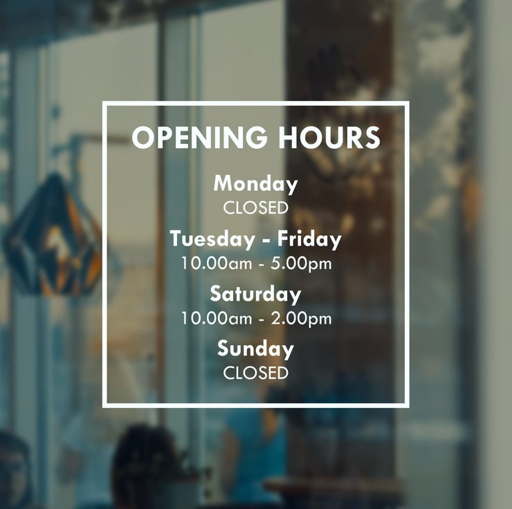 OPENING HOURS - Business Shop Owner Open Closed... - Folksy