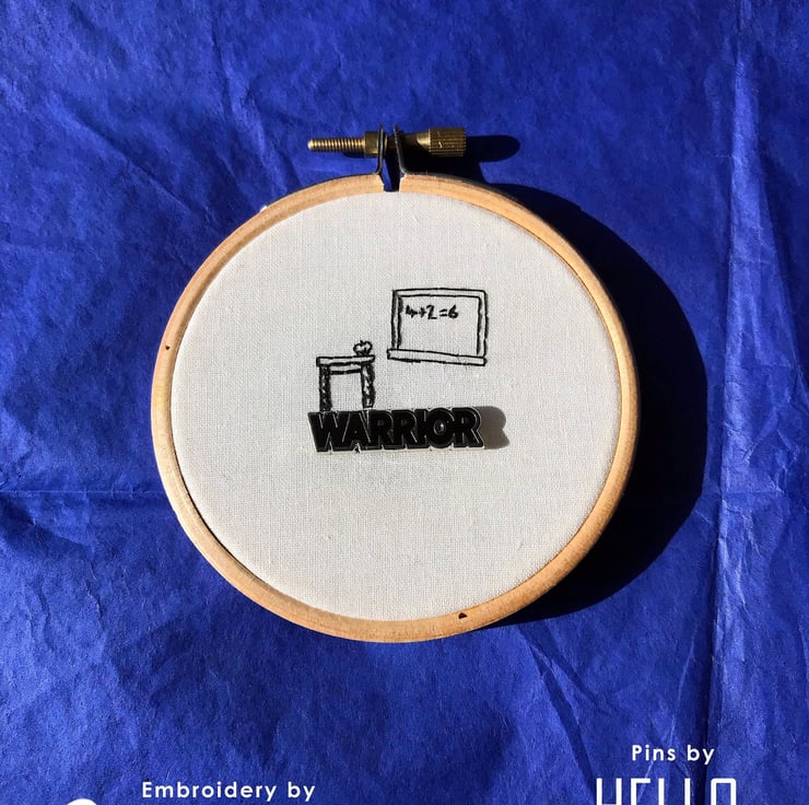 Warrior Enamel Pin Teacher Limited Edition Hoop... - Folksy