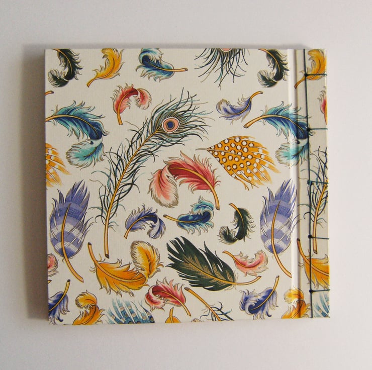 Guest Book Floating Feathers Hand Bound Book - Folksy