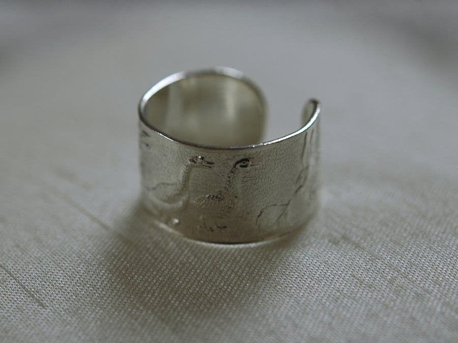Child's sterling silver farm animal ring with r... - Folksy