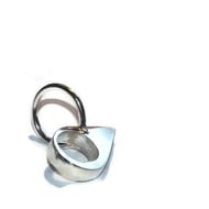 Hollow form pear shape ring with circle gap ste... - Folksy