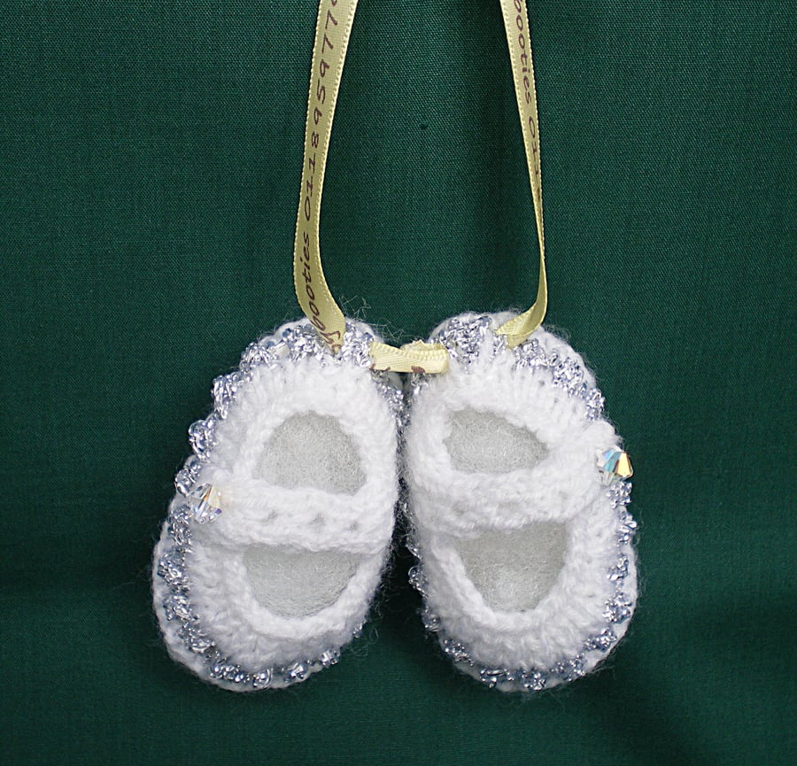 Keepsake Miniature Baby Booties,Wall Hanging, H... - Folksy