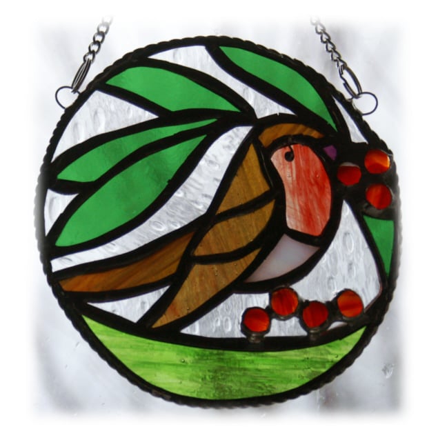 Robin Picture Stained Glass Suncatcher British ... - Folksy