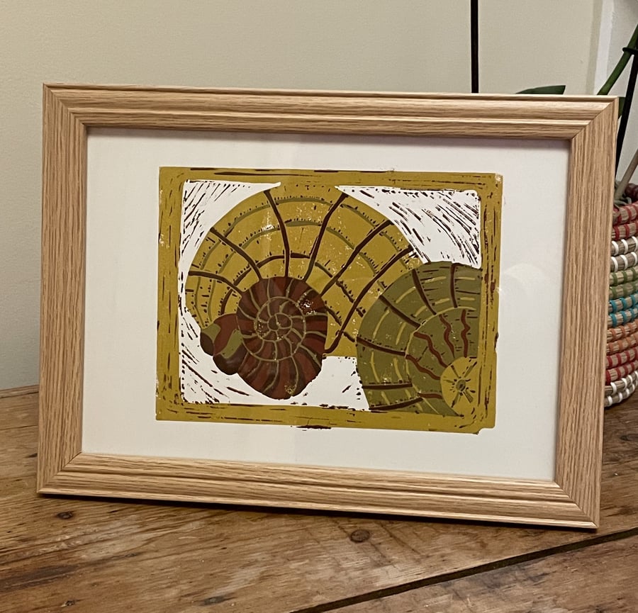 Shells - Lino Print, Original Print - Folksy