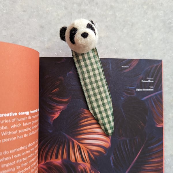 Handmade Panda Bookmark, Needle Felt Book Acces... - Folksy