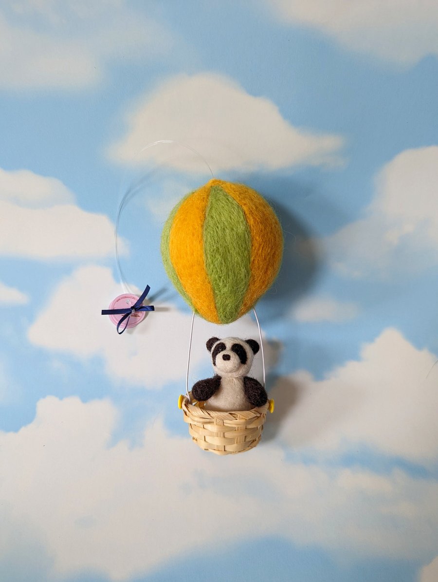 Hot Air Balloon Panda Wall Hanging, Handmade Ch... - Folksy