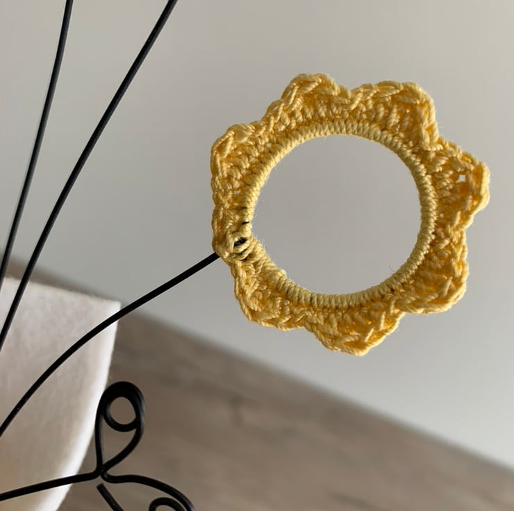 Felt vase with wire crochet flowers - Large - Y... - Folksy