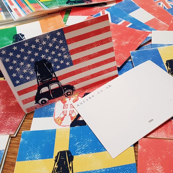 Flag Country Travel Card, Moving To a Different... - Folksy