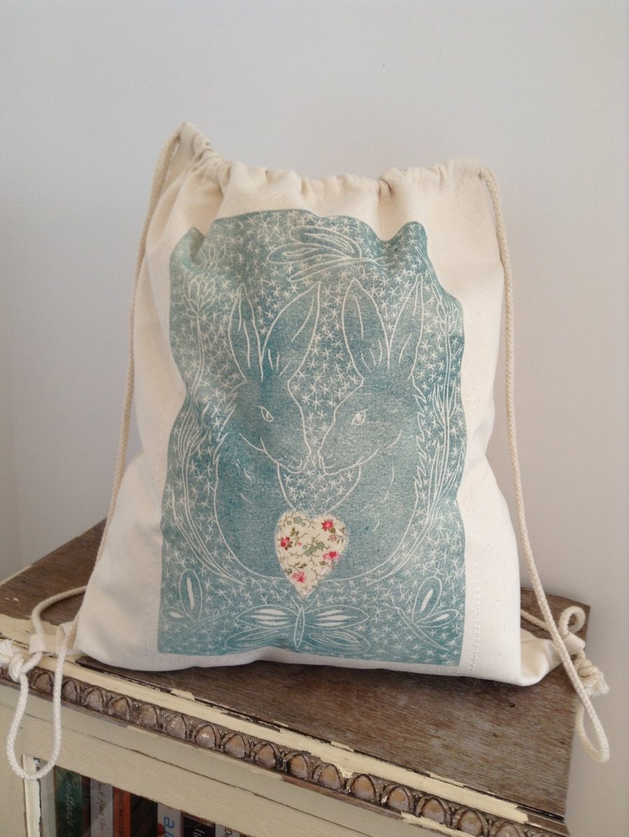 Drawstring canvas bag - Folksy