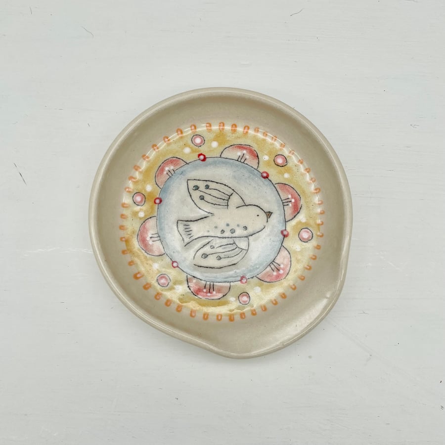 Pretty Trinket Dish Spoon Rest Soap Dish Bird F... - Folksy