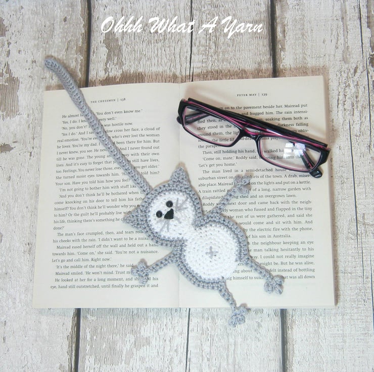 Crochet cat bookmark, cat gift, crochet bookmar... - Folksy