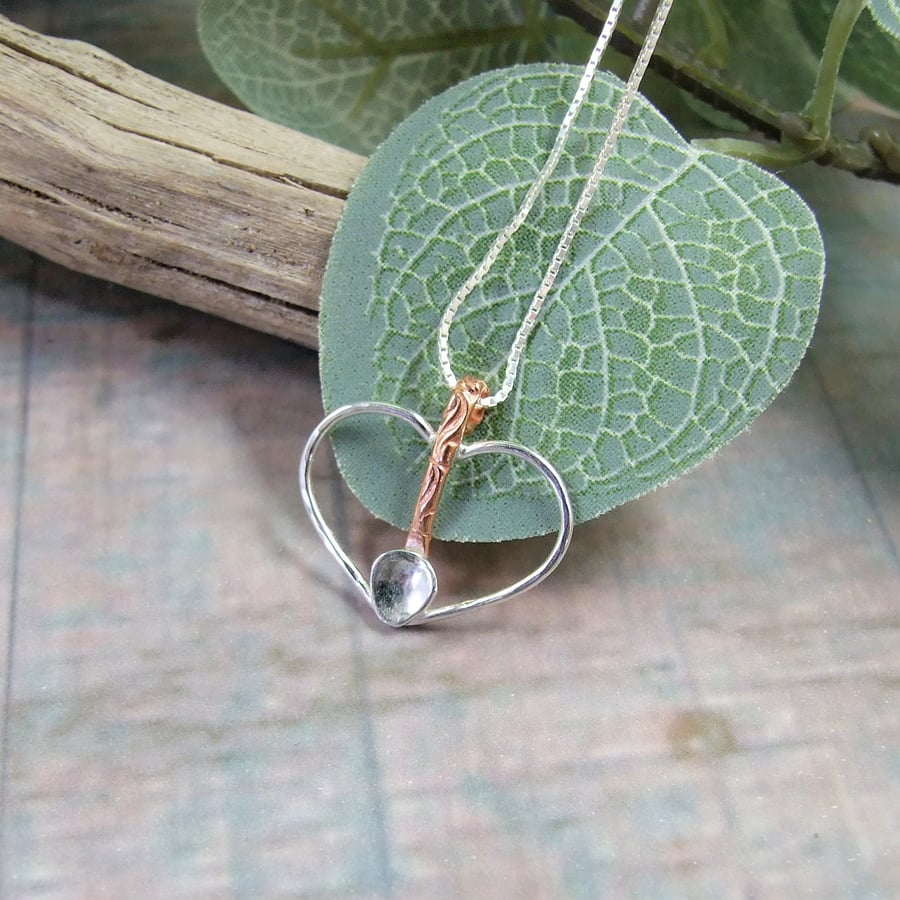 Welsh Love Spoon Necklace, Sterling Silver and ... - Folksy