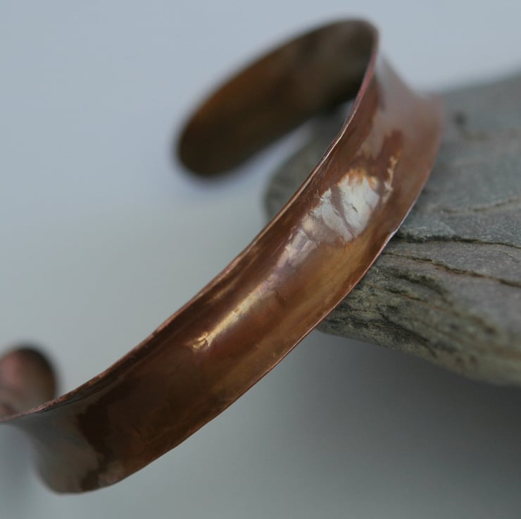Copper Cuff Bangle, Anticlastic, Adjustable, Un... - Folksy