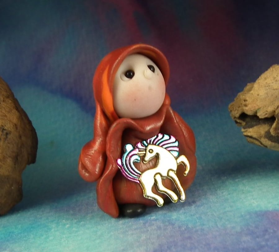 Tiny Magical Gnome 'Ruella' with metallic unico... - Folksy
