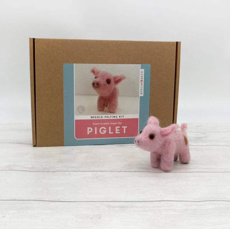Needle felting kit, Pig. Make a mini piglet wit... - Folksy