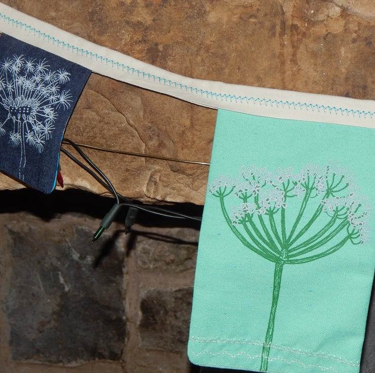 Hare and wild flower screen printed bunting - j... - Folksy