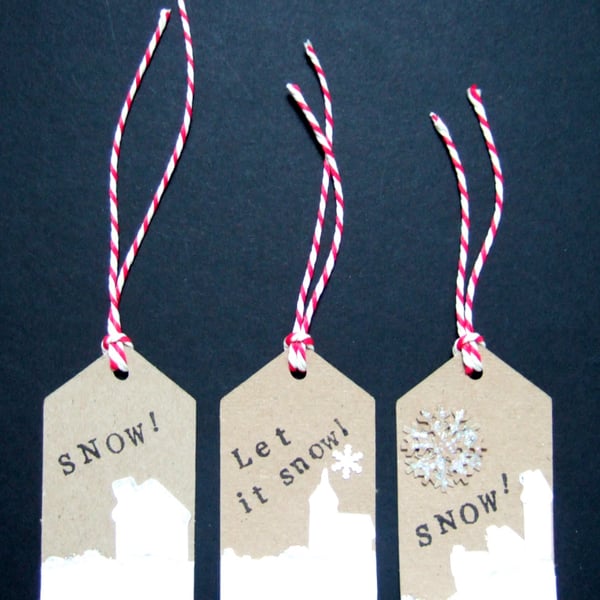 Christmas Gift Tags,'Snow Scenes' 3 pack, Xmas ... - Folksy