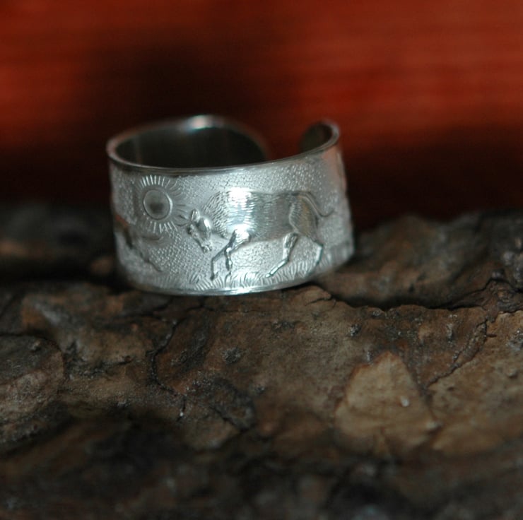 Sterling silver farm animal ring R20B - Folksy