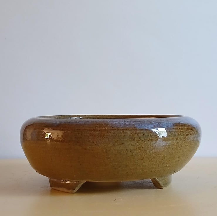 Handmade Round Bonsai Pot 16.5cm Stoneware with... - Folksy