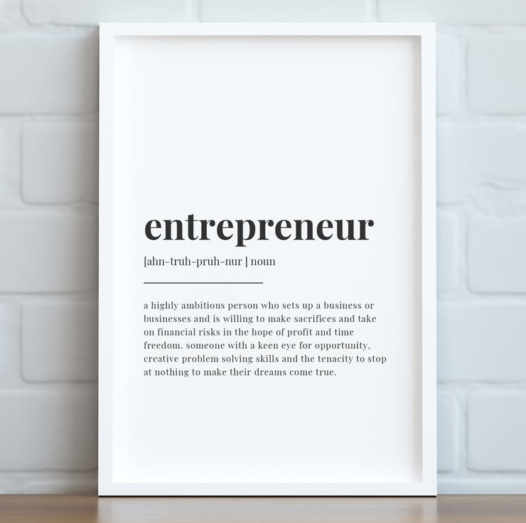 ENTREPRENEUR DEFINITION PRINT, Office Decor, Gi... - Folksy