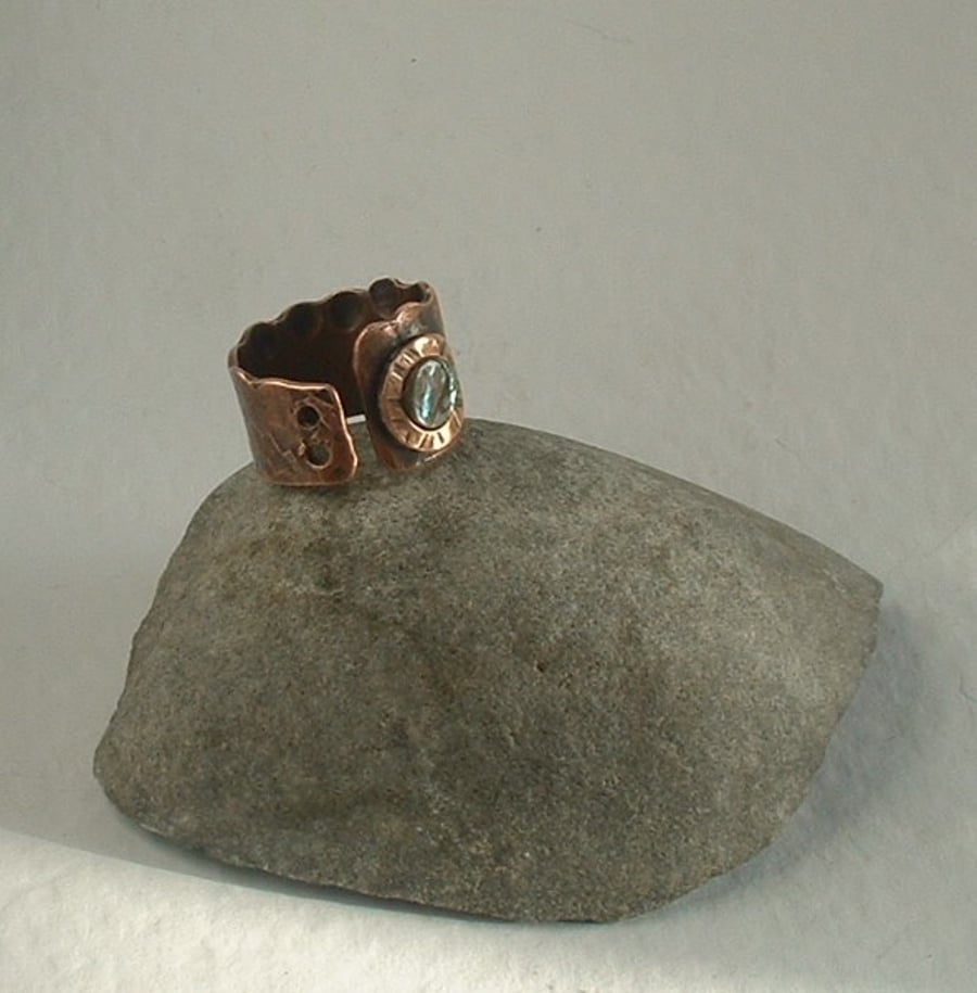 Rustic Copper Turret Ring - Folksy