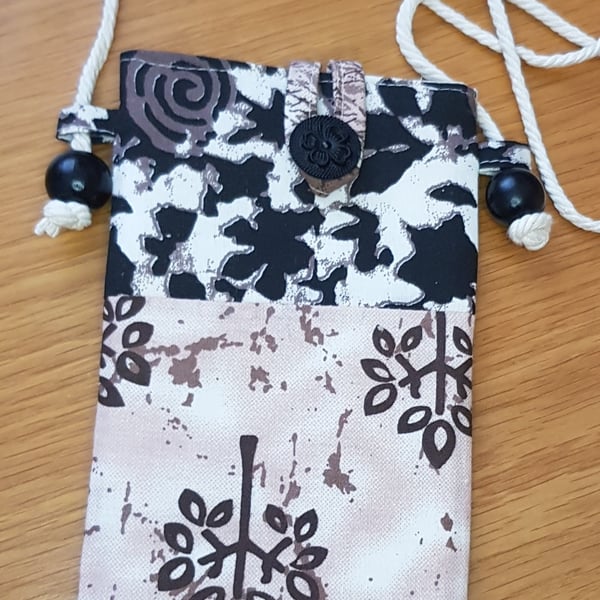 Indian block print fabric mobile phone pouch in... - Folksy