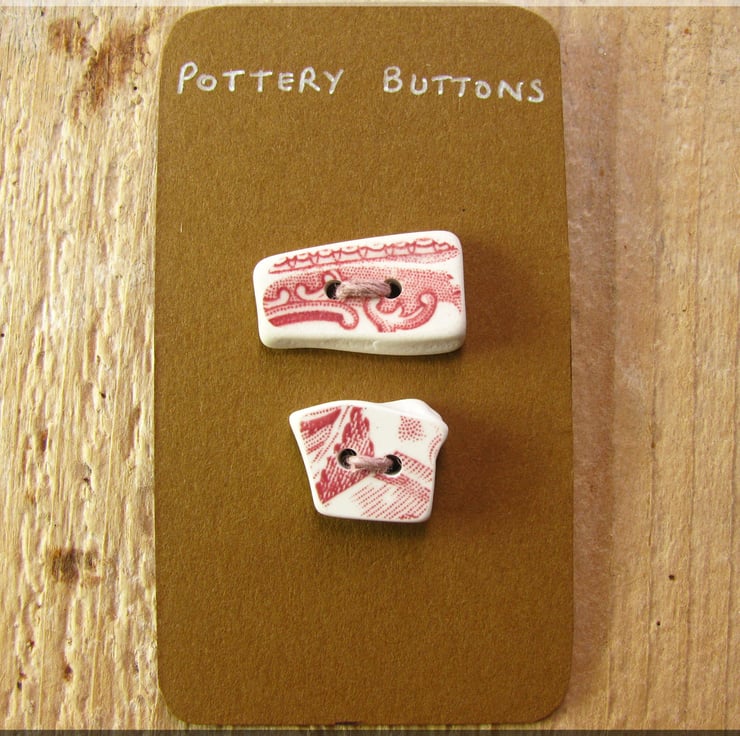 Home tumbled pottery buttons - Folksy