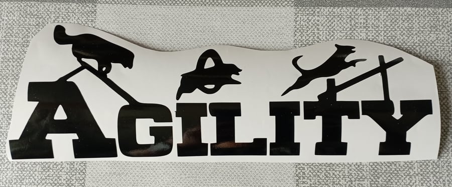 Agilty car sticker, agility window decal, - Folksy