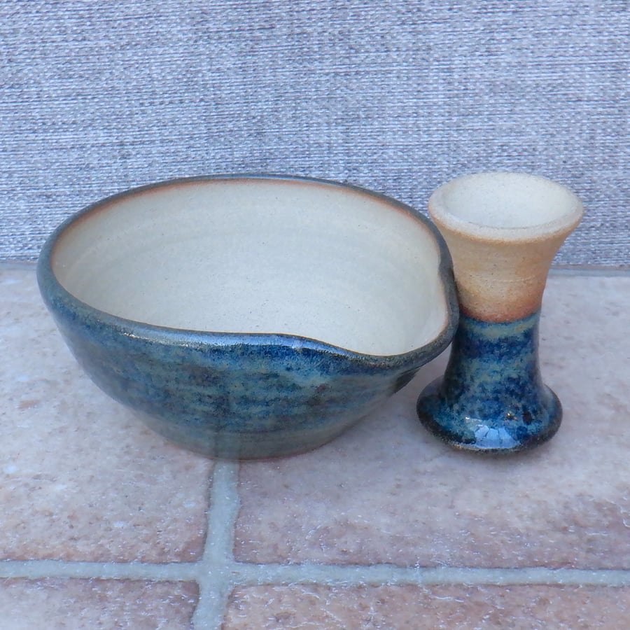 Pestle and mortar spice herb grinder stoneware ... - Folksy