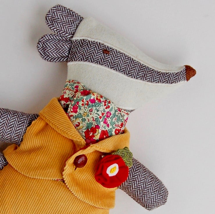 Mr Badger in Dandy Yellow Suit - Folksy