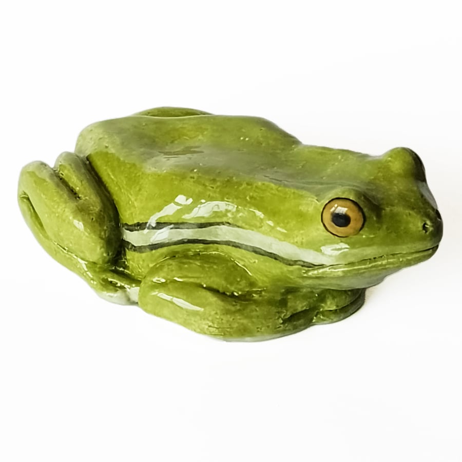 Frog Ceramic Ornament - Handmade - Folksy