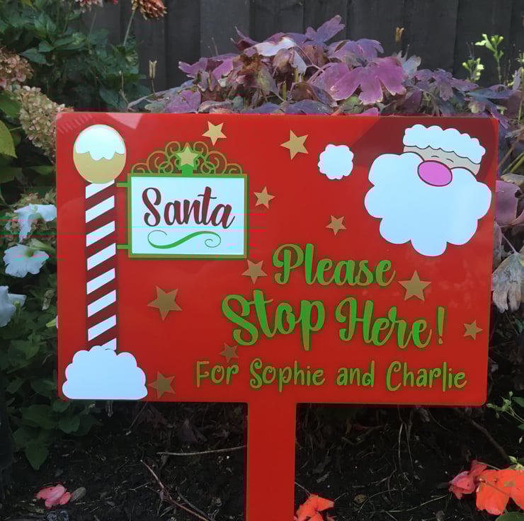 Santa Stop here Sign, Extra Large, Personalised... - Folksy