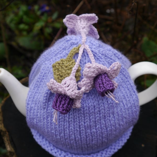 Fuchsia Flower Tea Cosy, Lilac Teacozy - Folksy