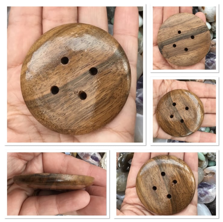 Super Large Dark Wood Button! Hand turned indiv... - Folksy