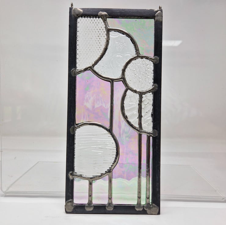 Clear stained glass lollipop flowers panel. cop... - Folksy