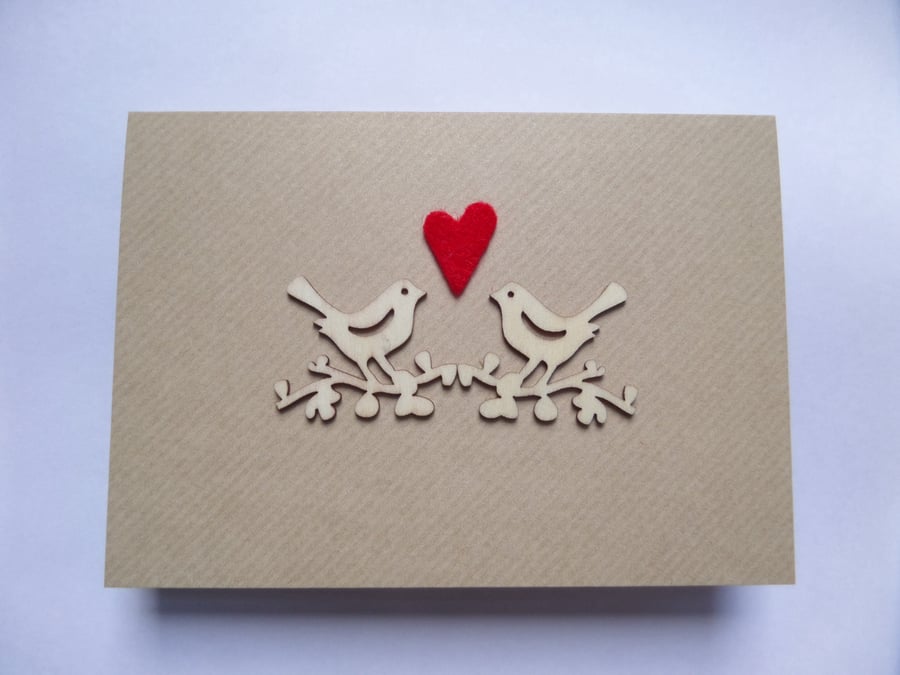 Love Birds Valentines Card - Folksy