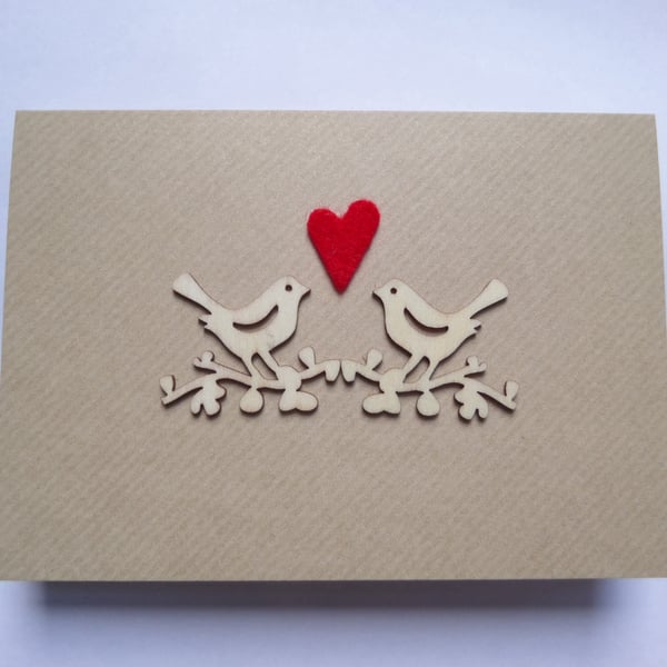 Love Birds Valentines Card - Folksy