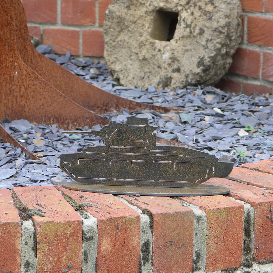NEW Rusty metal tank, Matilda II, British Infan... - Folksy