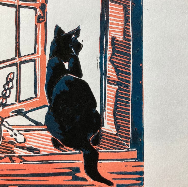 Original Reduction Linocut Print - Limited Edit... - Folksy