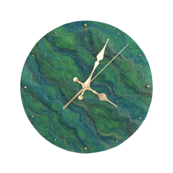 Large hand felted clock - Folksy