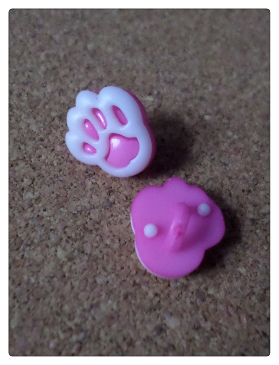 8 x Shanked Acrylic Buttons - 14mm - Pawprint -... - Folksy