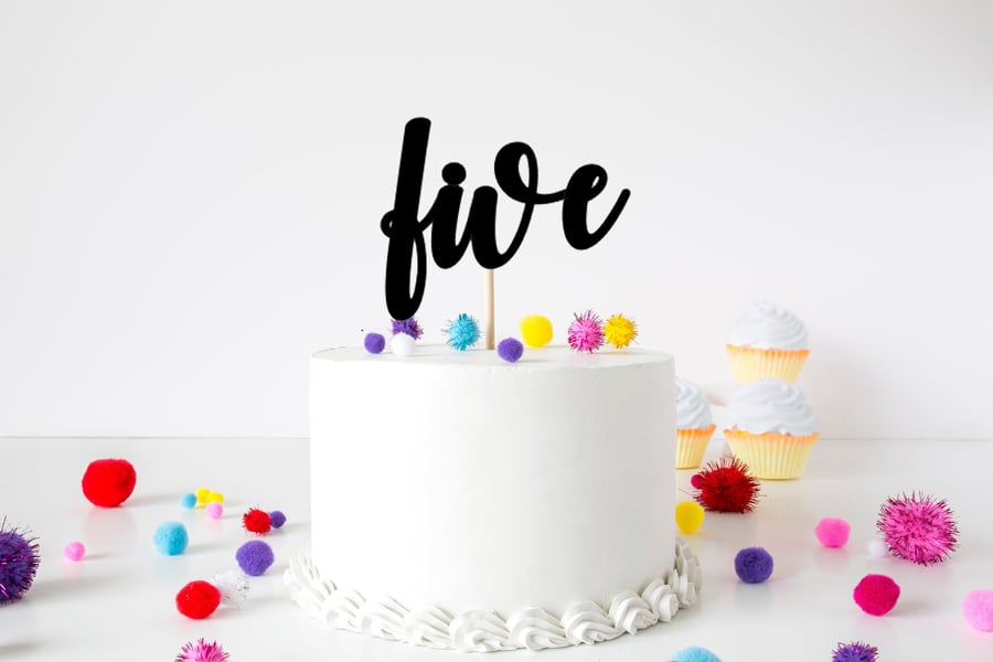 Five Age Fifth 5th Birthday Cake Topper - Folksy