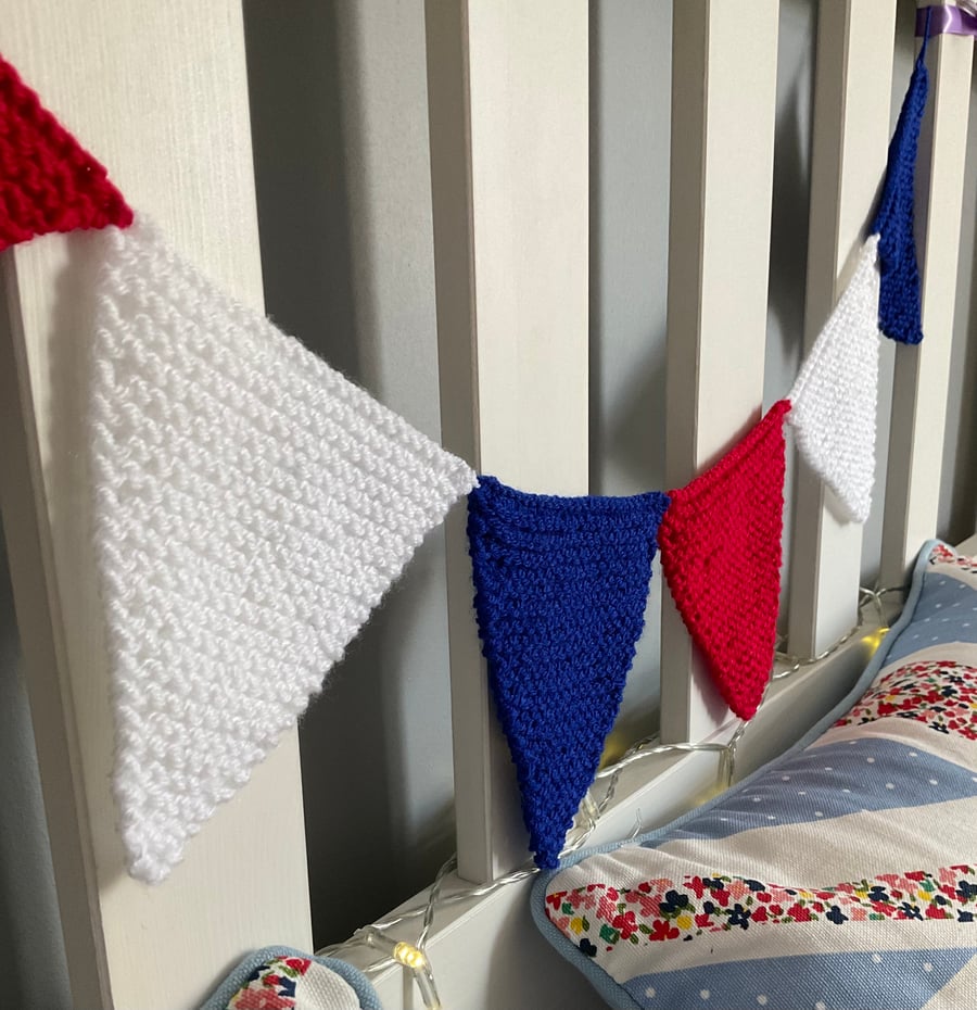Knitted Bunting Red White Blue Flags Great Brit... - Folksy