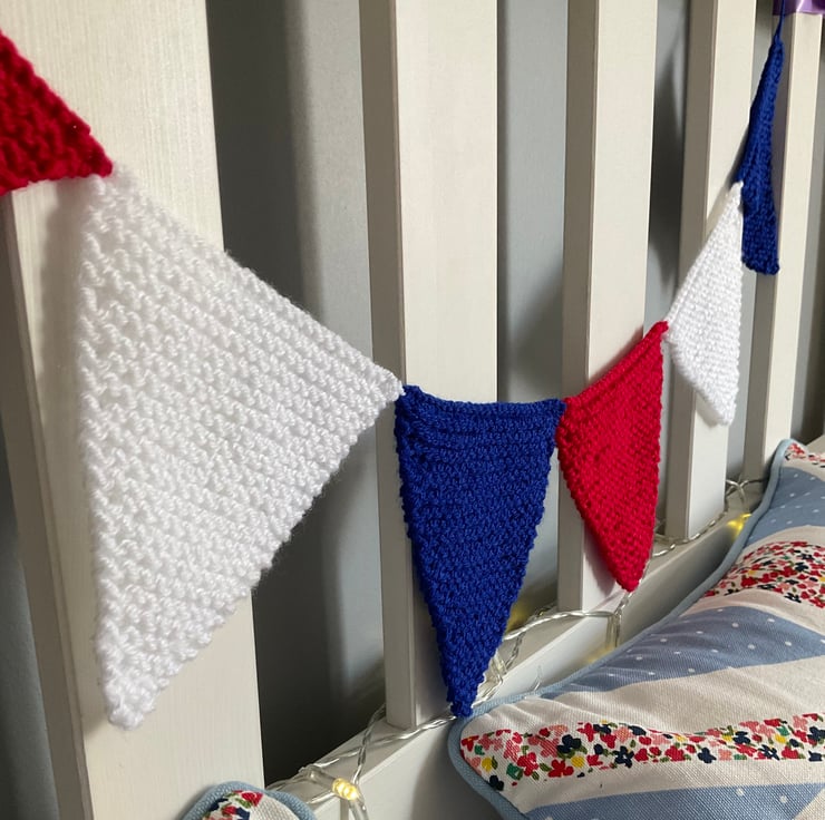 Knitted Bunting Red White Blue Flags Great Brit... - Folksy