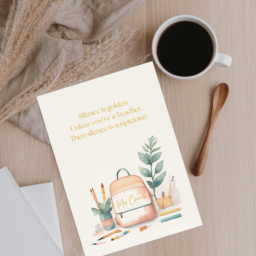 A6 lined personalised notebook for teachers an... - Folksy