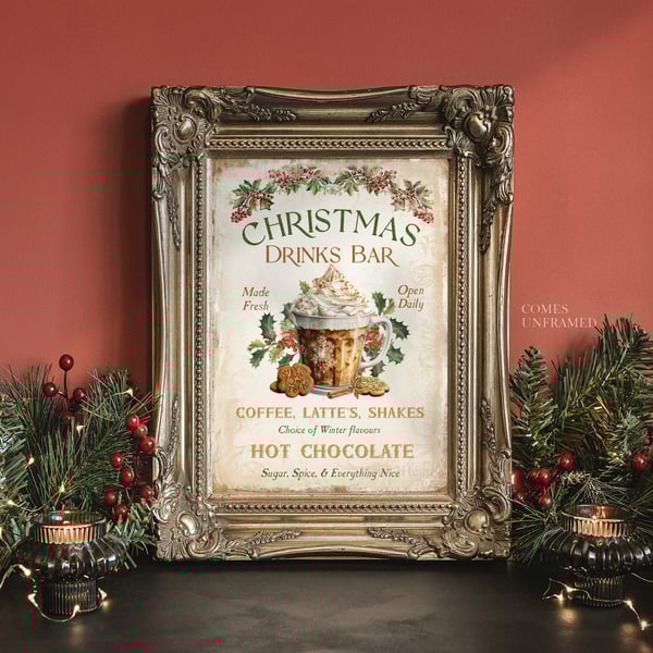 Christmas Gingerbread Drinks Station Sign, Hot ... - Folksy