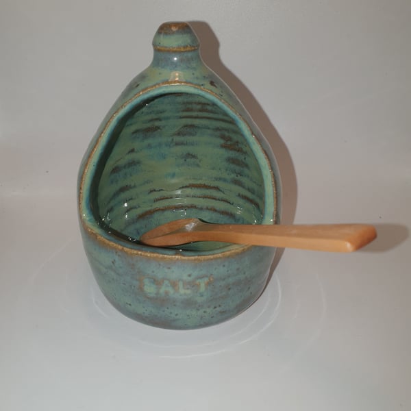 Salt Pig - turquoise - Folksy