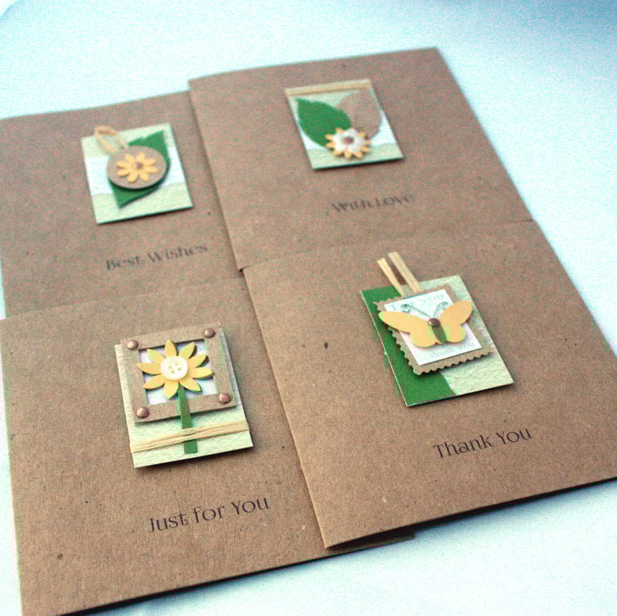 Pack of 4 multi purpose greetings cards - Folksy
